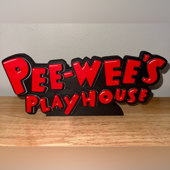 Wall Decor | Peewees Playhouse 3d Sign Logo Shelf Fan Art Wall Display ...
